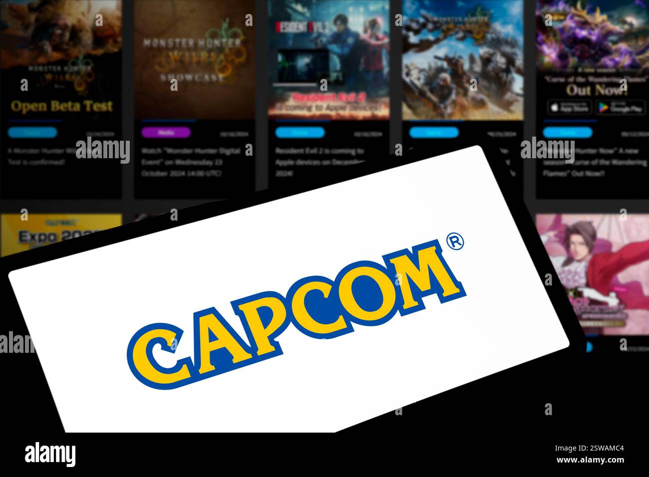 Dhaka, Bangladesh- 09 Nov 2024: Capcom logo is displayed on smartphone ...