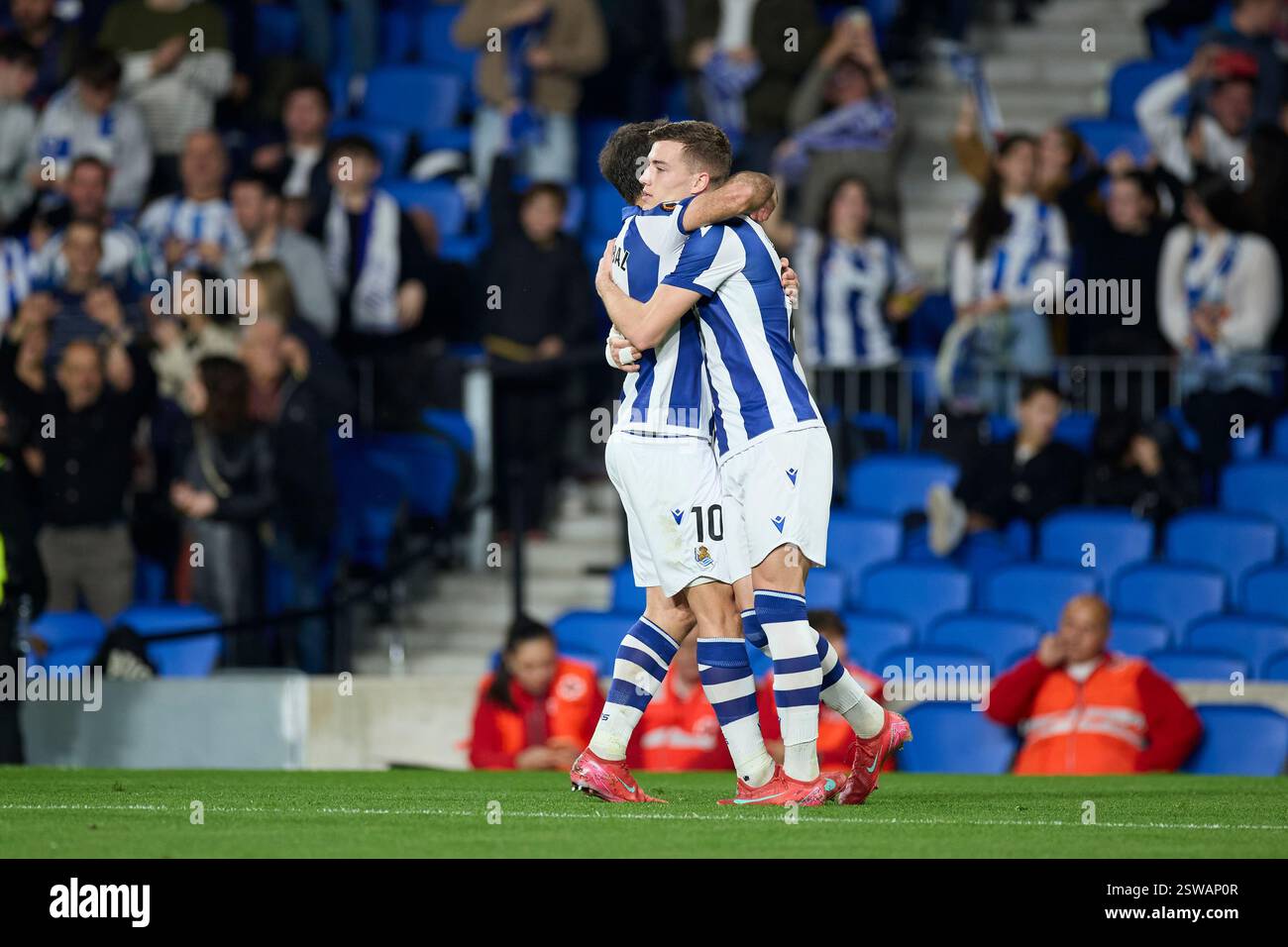 Luka Sucic of Real Sociedad celebrates after scoring goal during the ...