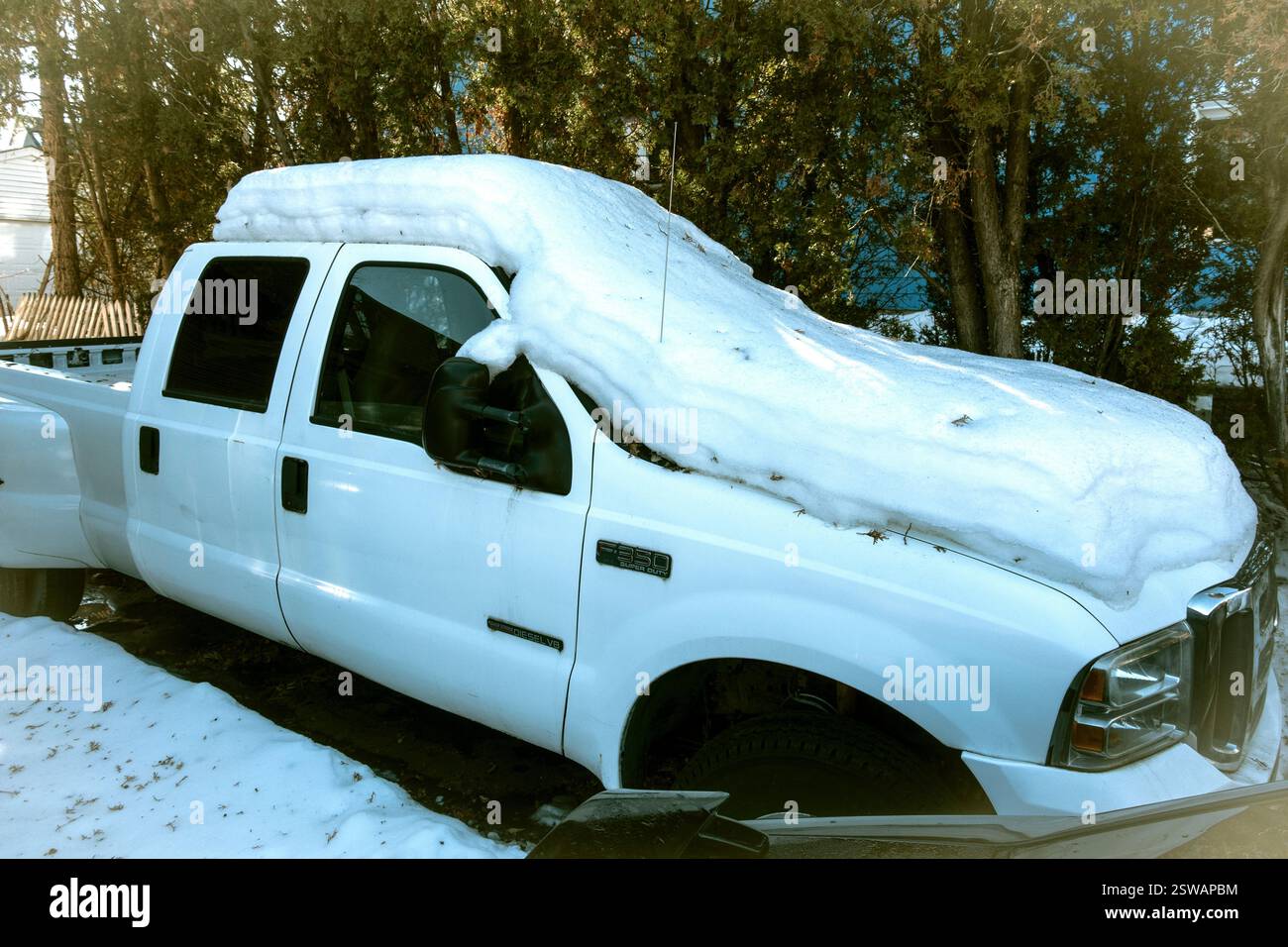 Ford F-350 Super Duty Power Stroke Diesel V8 pickup truck covered with ...