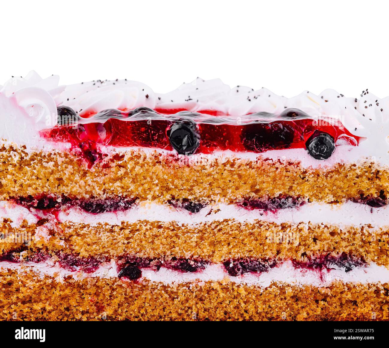 Delicious cake is showing layers of sponge hi-res stock photography and ...