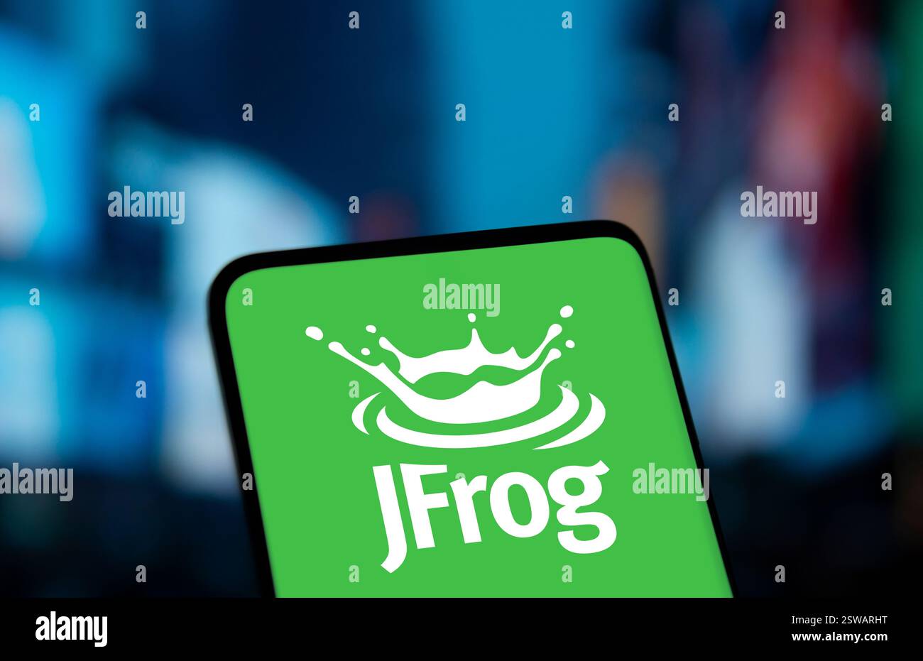 Dhaka, Bangladesh- 14 Nov 2024: JFrog logo is displayed on smartphone ...