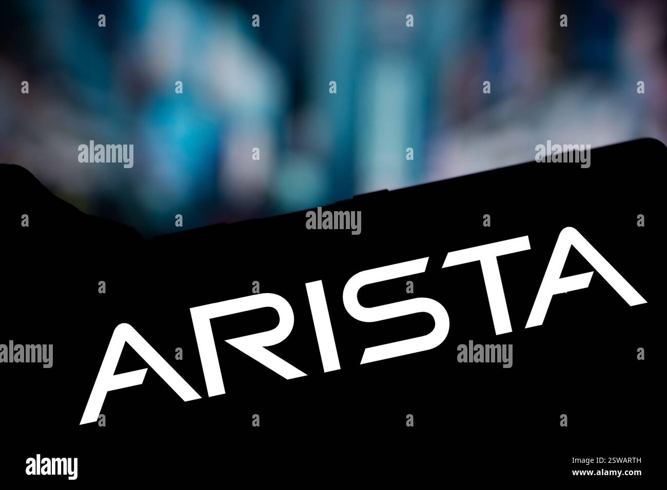 Dhaka, Bangladesh- 14 Nov 2024: Arista logo is displayed on smartphone. Arista Networks Inc is ...