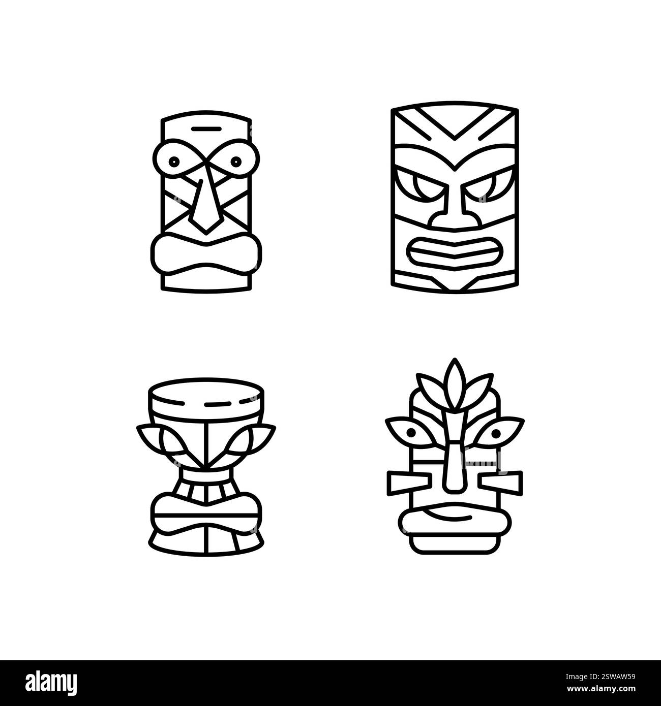 Tropical Totem Icons Stock Vector Image & Art - Alamy