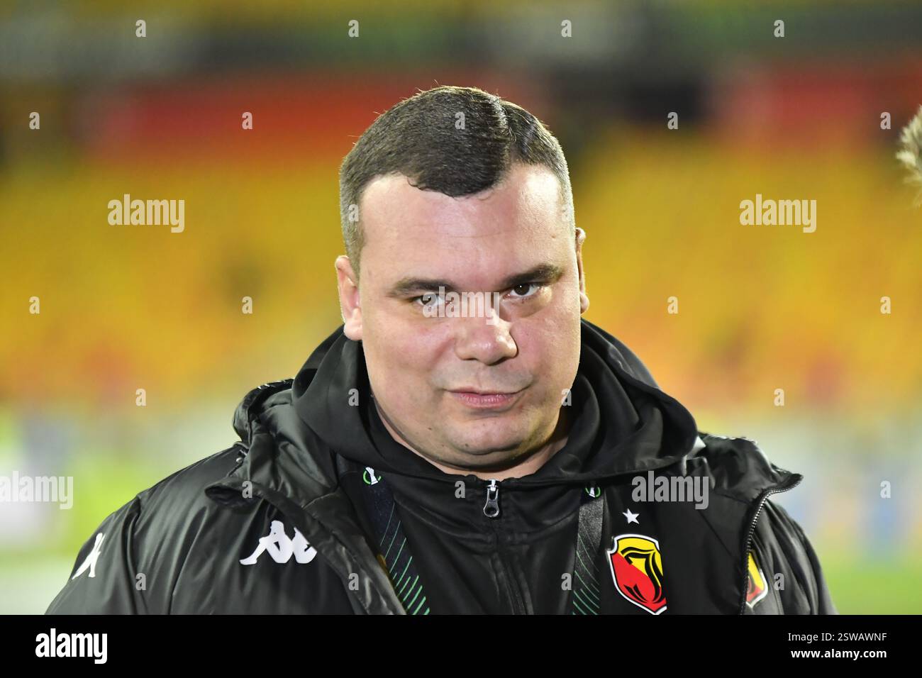 Adrian Siemieniec, coach Jagiellonia before the UEFA Conference League ...