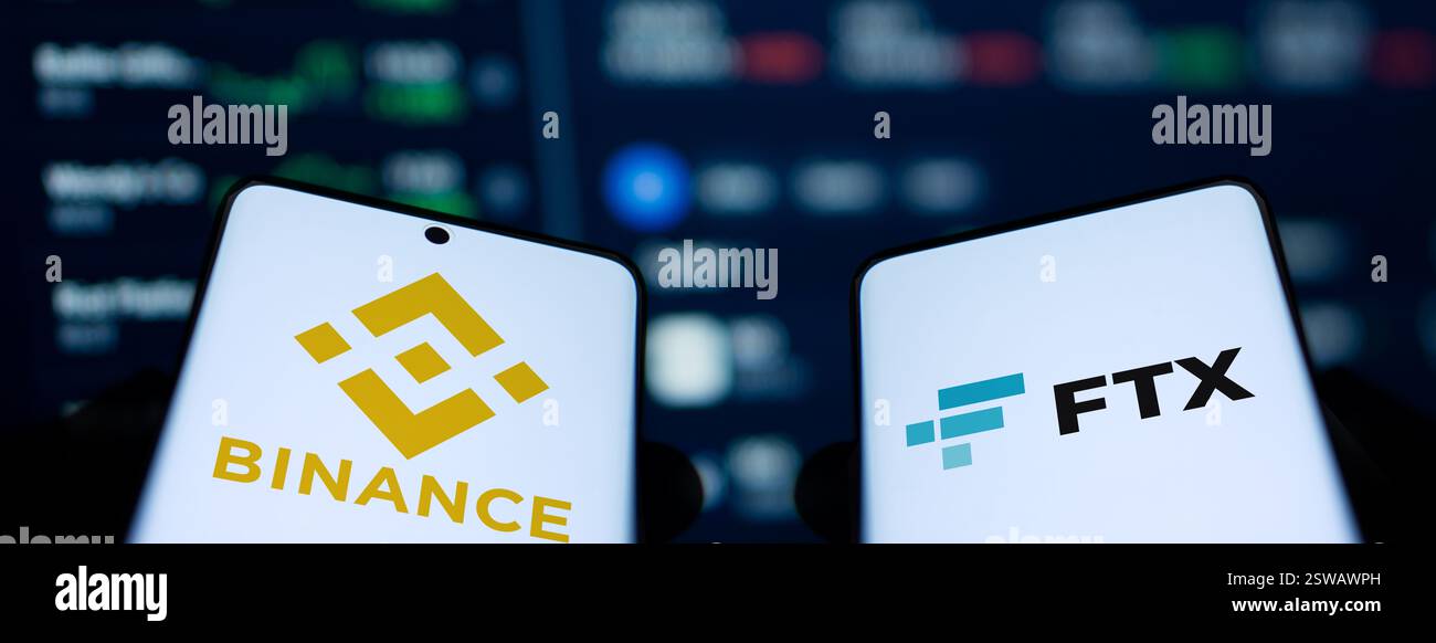 Dhaka, Bangladesh- 16 Nov 2024: Binance and FTX logo is displayed on smartphone Stock Photo - Alamy