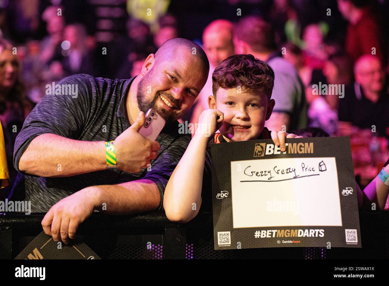 Dublin, Ireland – 20th February 2025 – Darts fans at Night Three of the ...