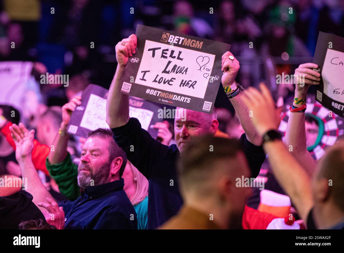 Dublin, Ireland – 20th February 2025 – Darts fans at Night Three of the ...