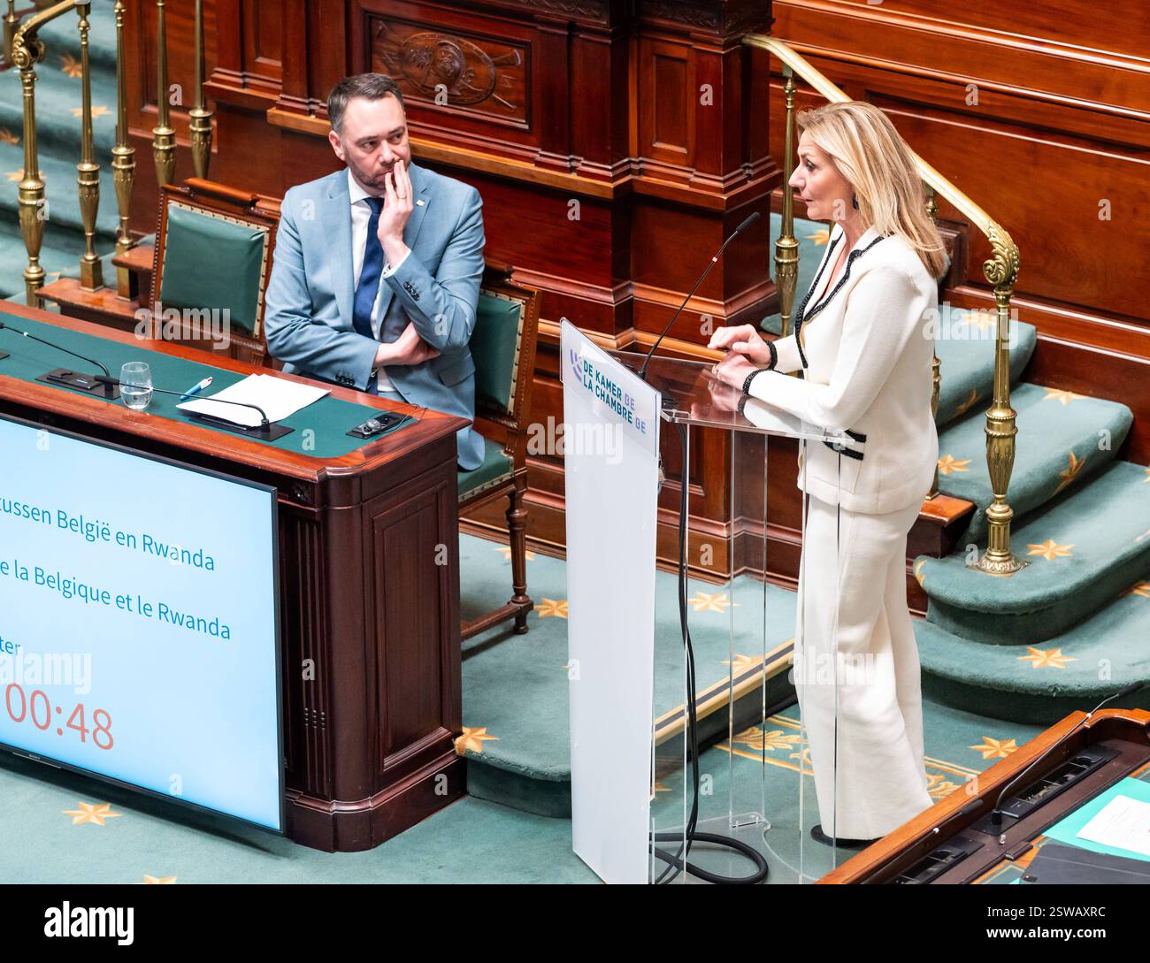 Kathleen Depoorter NVA interpelling Maxime PrÃ vot Les EngagÃ s at the plenary session of the ...