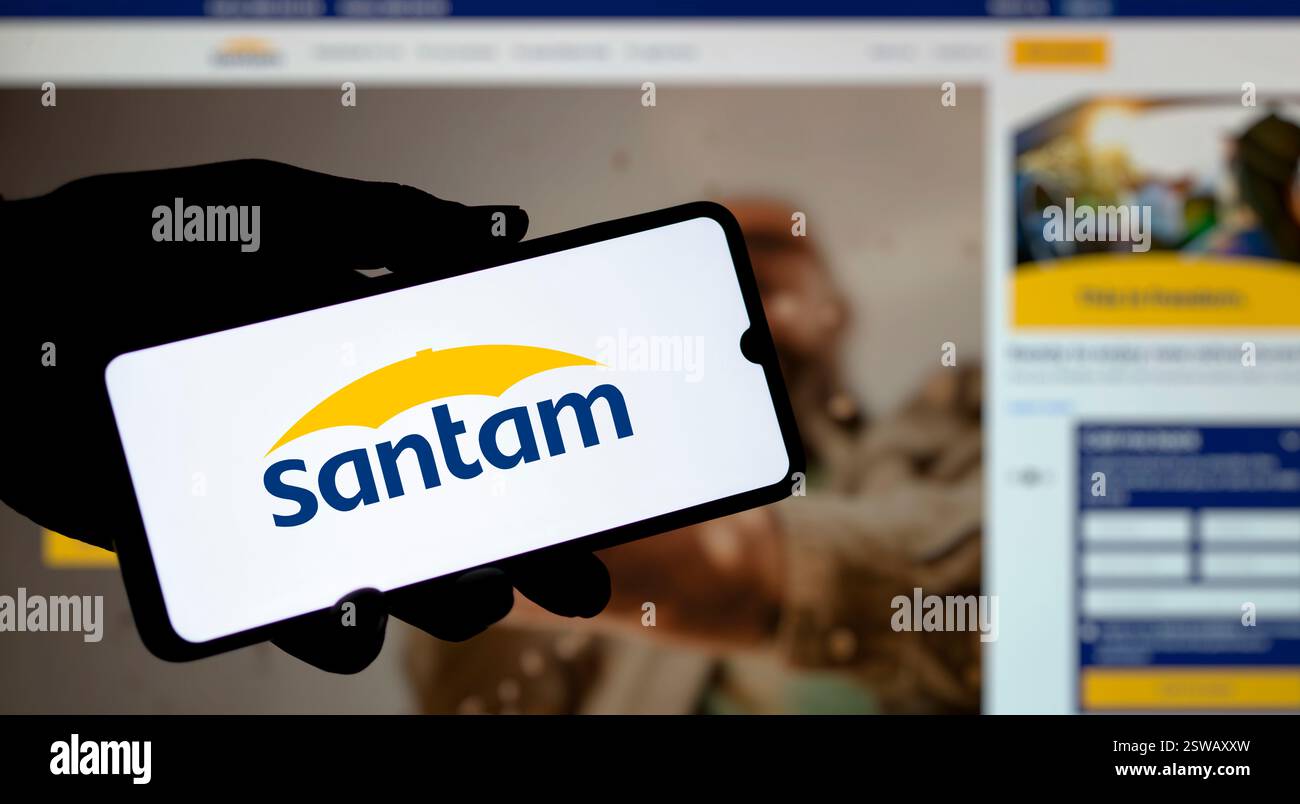 Dhaka, Bangladesh- 17 Nov 2024: Santam logo is displayed on smartphone ...