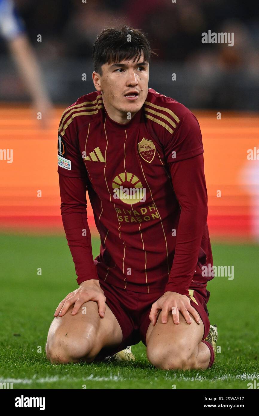 Eldor Shomurodov of A.S. Roma participates in the 2024/25 UEFA Europa ...