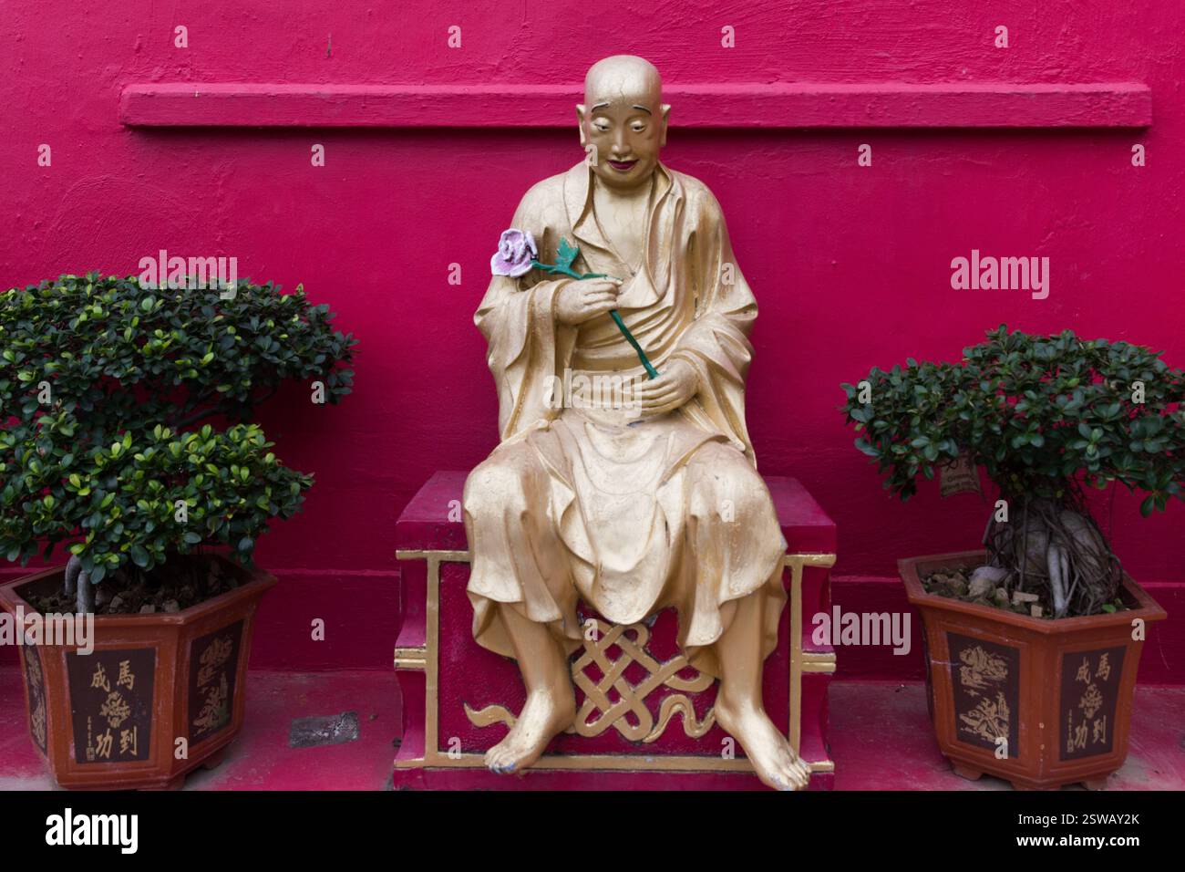 Ten Thousand Buddhas Monastery. A long flight of steep steps leads to ...