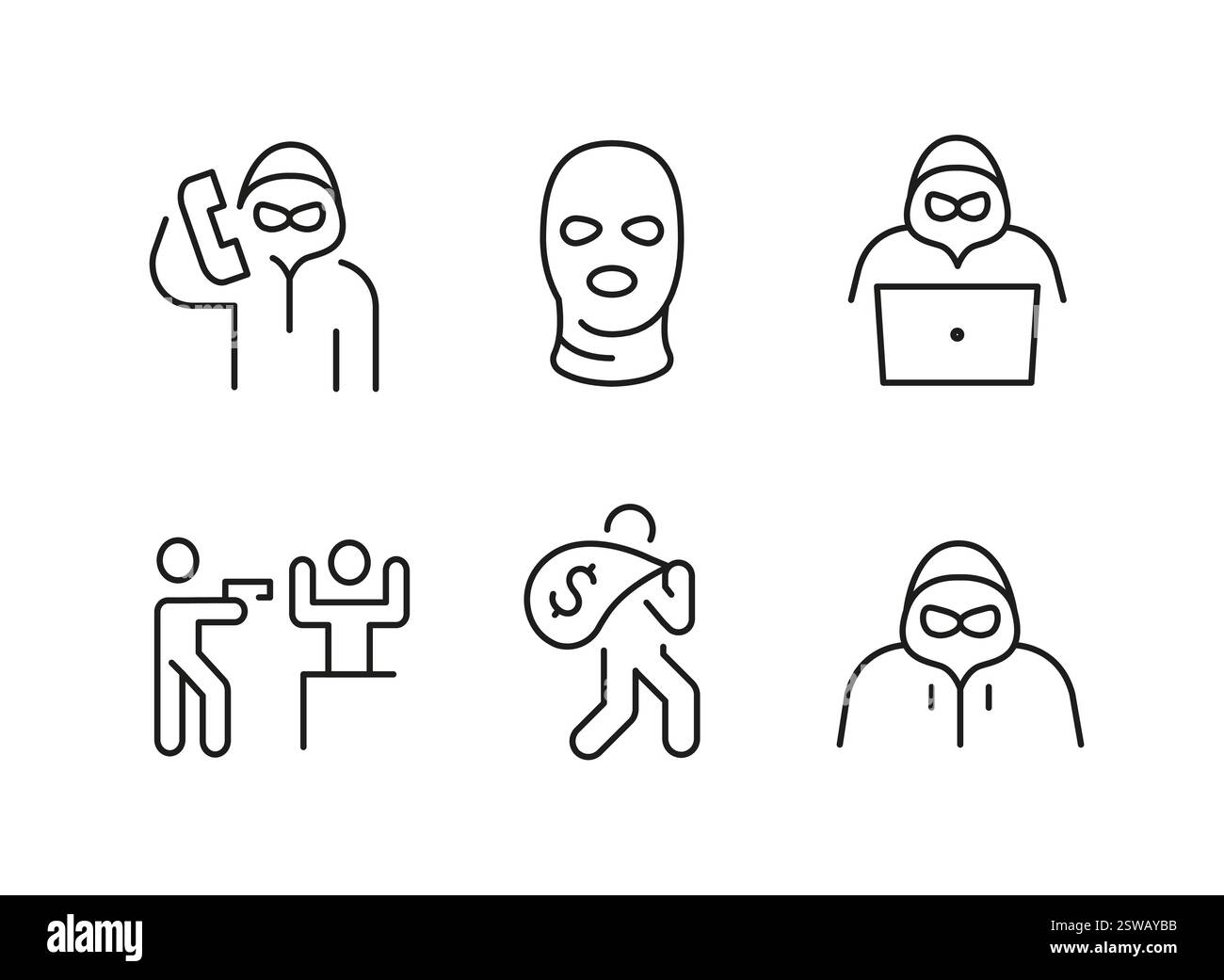 Crime Icons Set Stock Vector Image & Art - Alamy