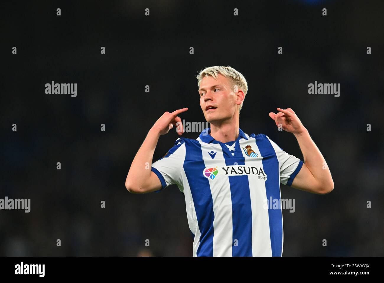 Real Sociedad's Orri Oskarsson celebrates after scoring his side's ...