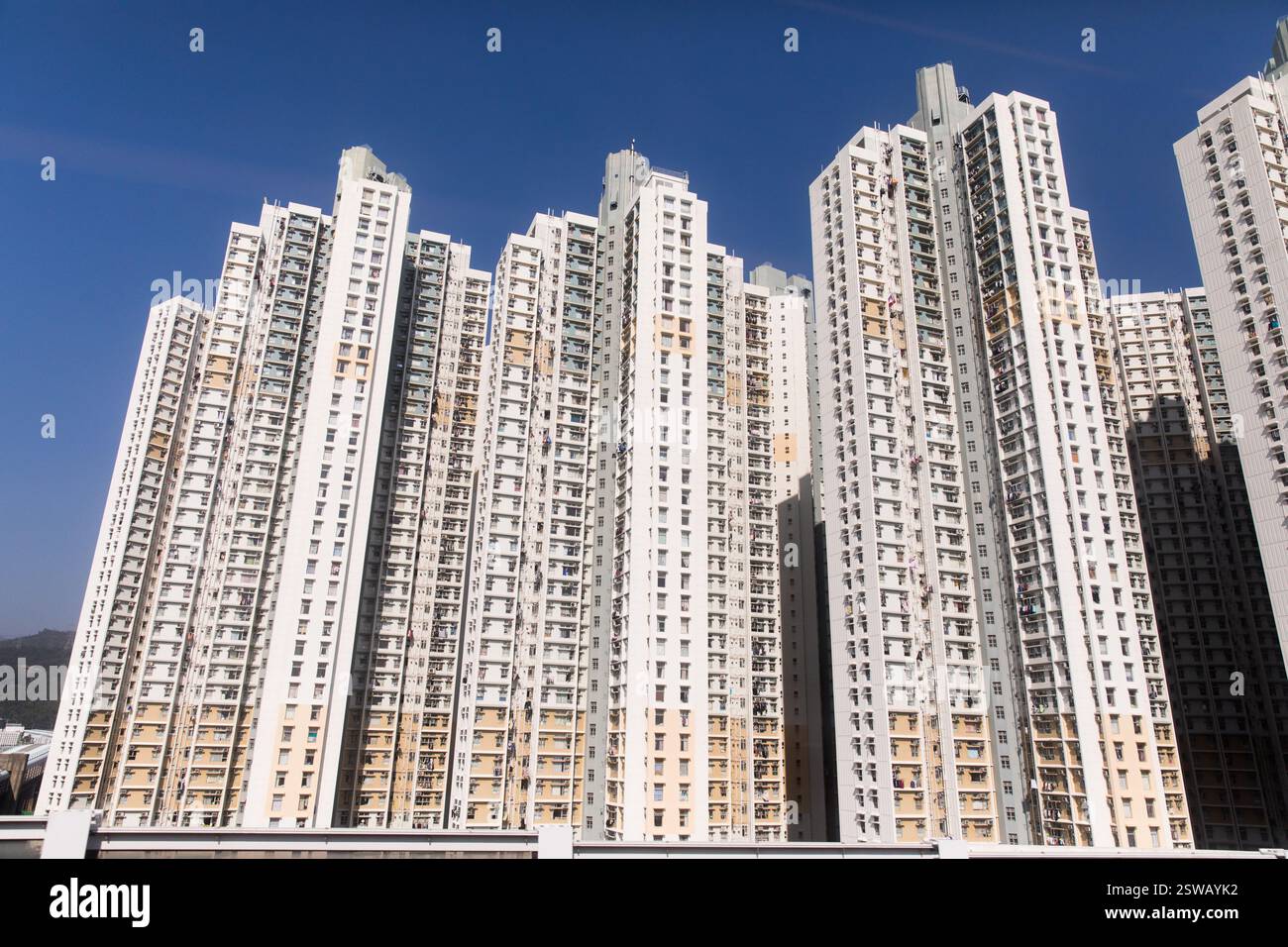 High-rise public housing in Hong Kong, West Kowloon highway Stock Photo ...