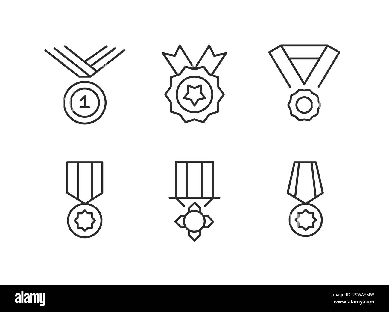 Medals Icons Set Stock Vector Image & Art - Alamy