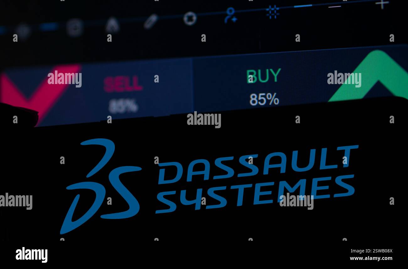 Dhaka, Bangladesh- 17 Nov 2024: Dassault Systemes logo is displayed on ...