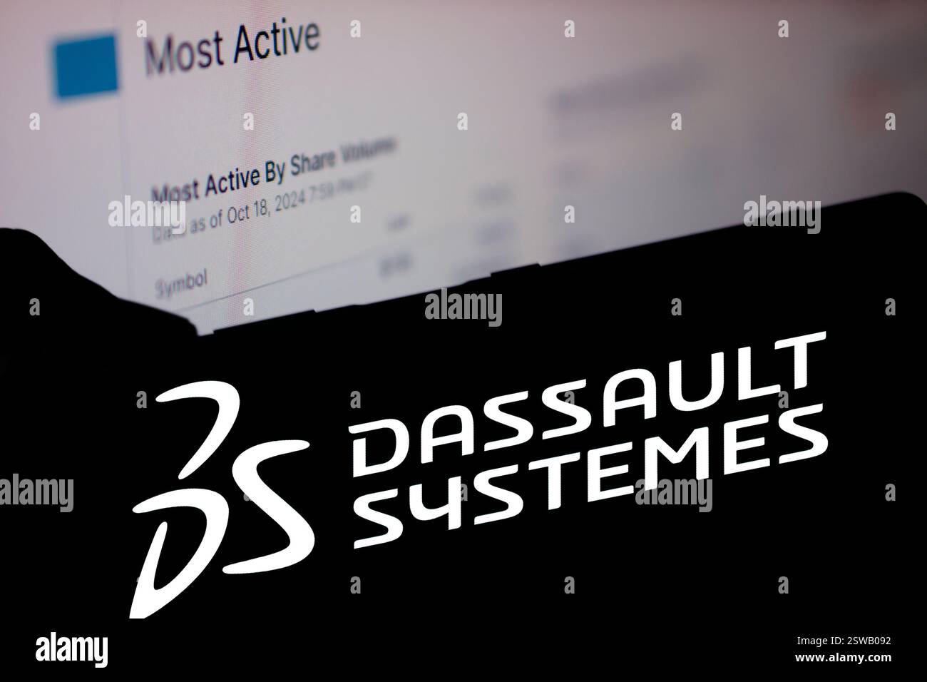 Dhaka, Bangladesh- 17 Nov 2024: Dassault Systemes logo is displayed on smartphone. Dassault ...