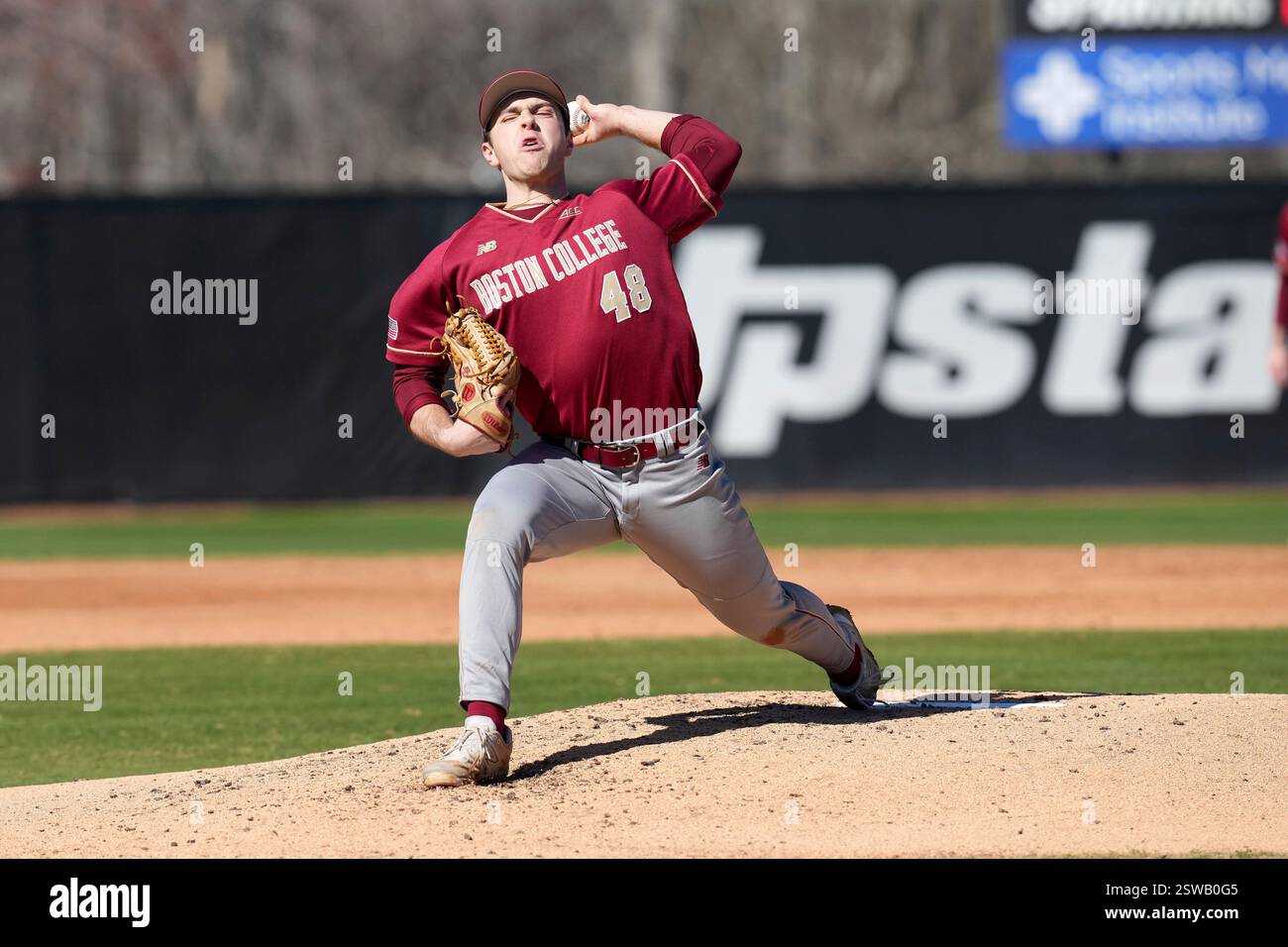 Starting pitcher A.J. Colarusso (48) of the Boston College Eagles ...