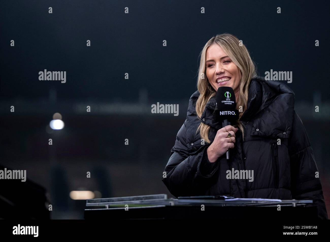 Laura Papendick (RTL TV Moderatorin), GER, 1. FC Heidenheim vs. FC Kopenhagen, Fussball, UEFA ...