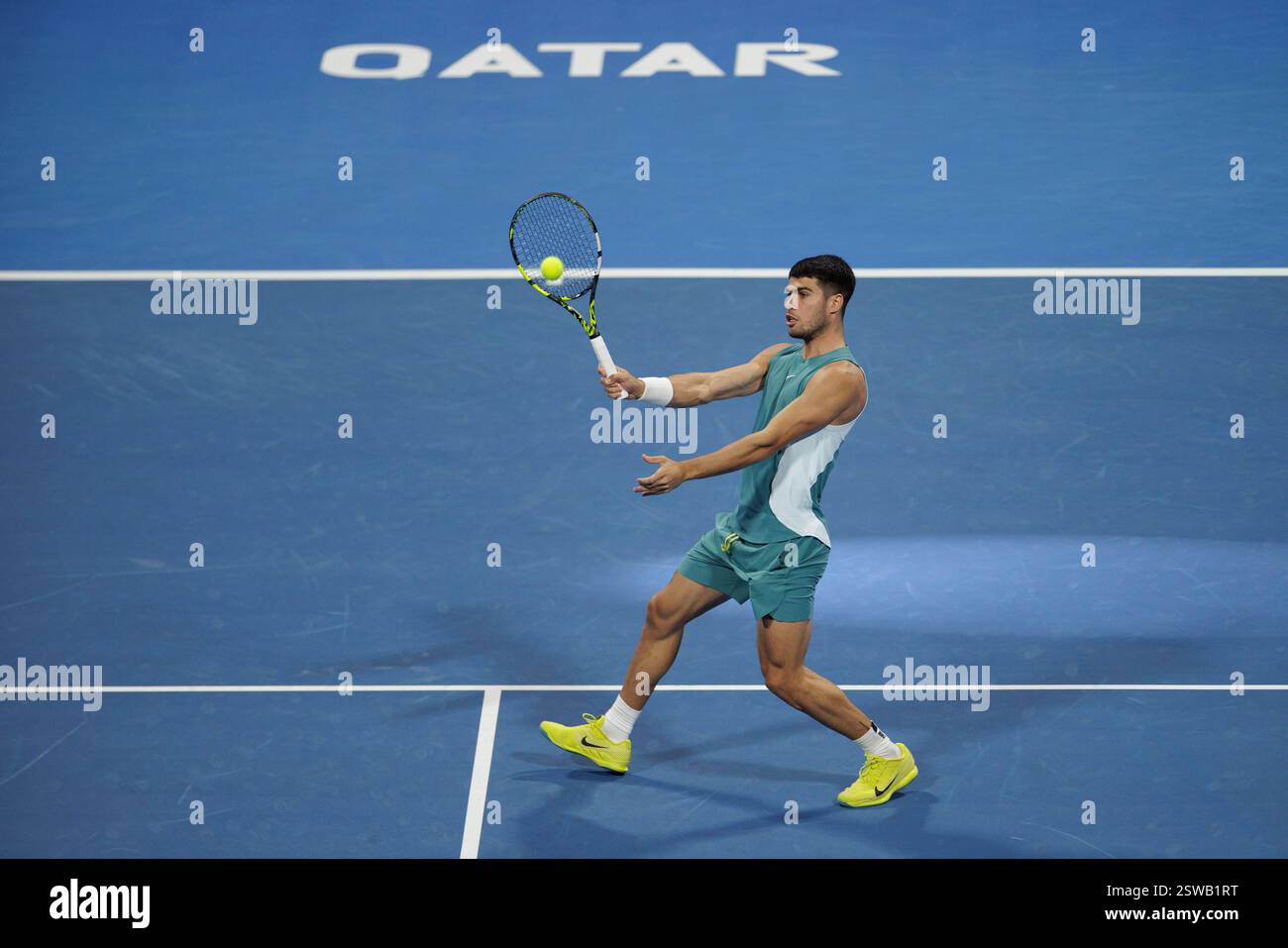 Doha, Qatar. 20th Feb, 2025. Carlos Alcaraz of Spain during the 2025 ...
