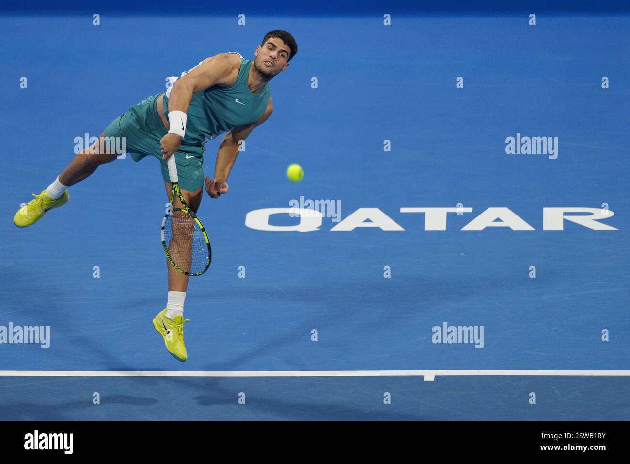 Doha, Qatar. 20th Feb, 2025. Carlos Alcaraz of Spain during the 2025 ...