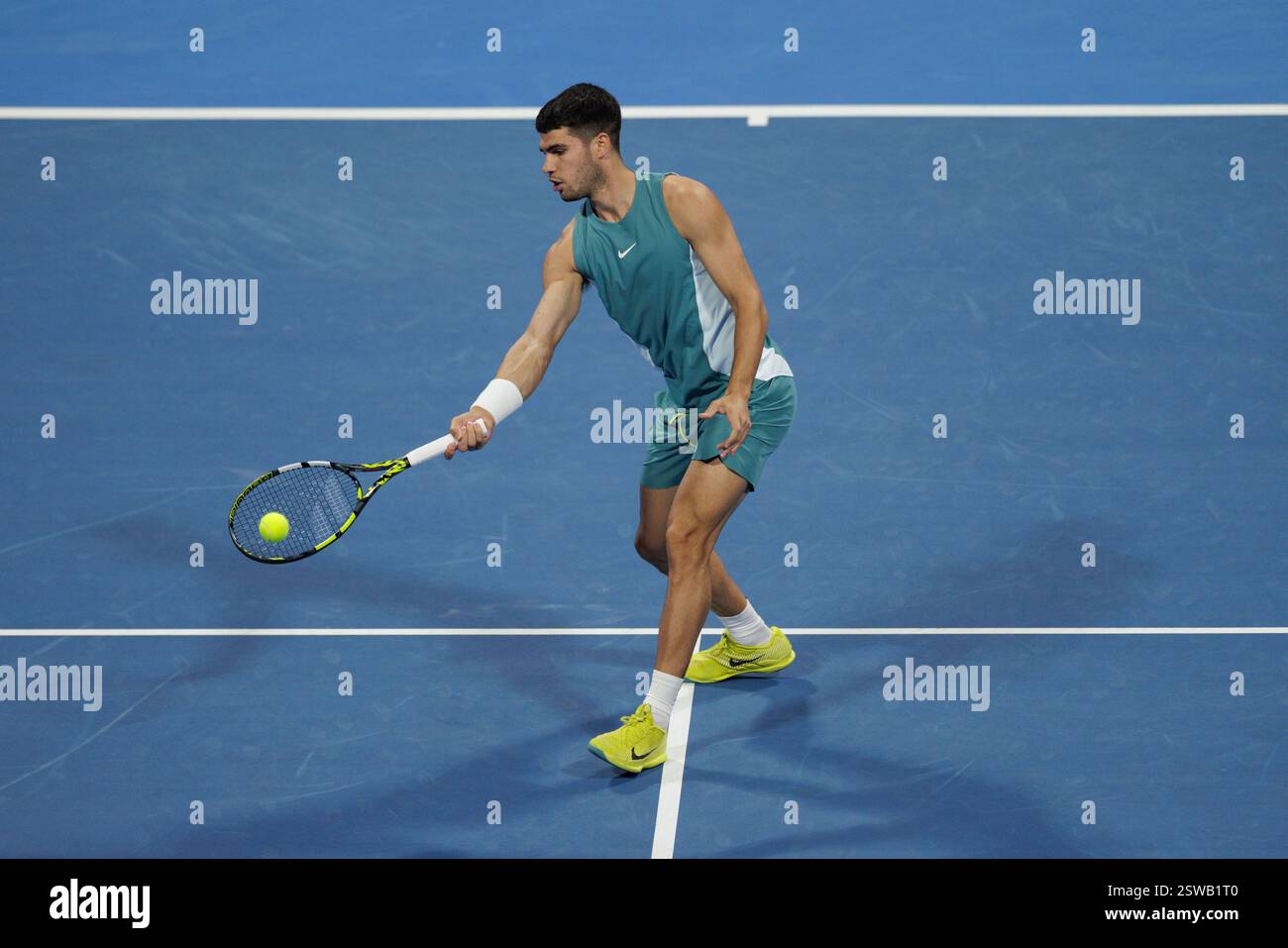 Doha, Qatar. 20th Feb, 2025. Carlos Alcaraz of Spain during the 2025 ...