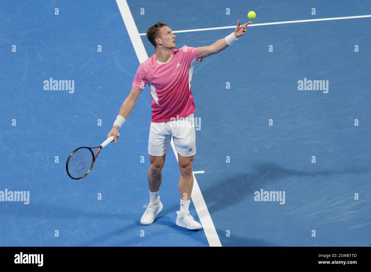 Doha, Qatar. 20th Feb, 2025. Jiri Lehecka of Czech Republic during the ...