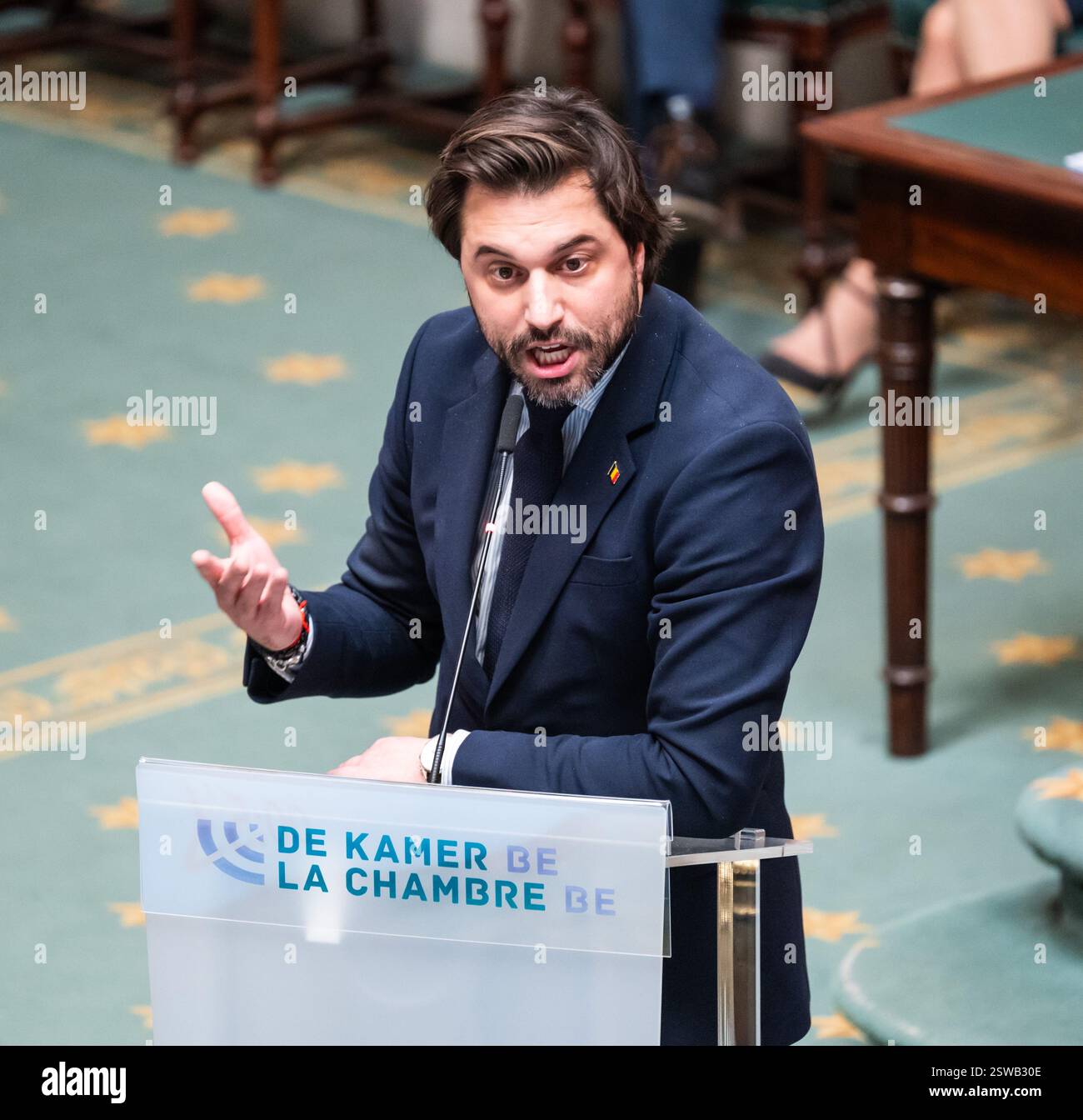 Georges Louis Bouchez (MR president) at the plenary session of the ...