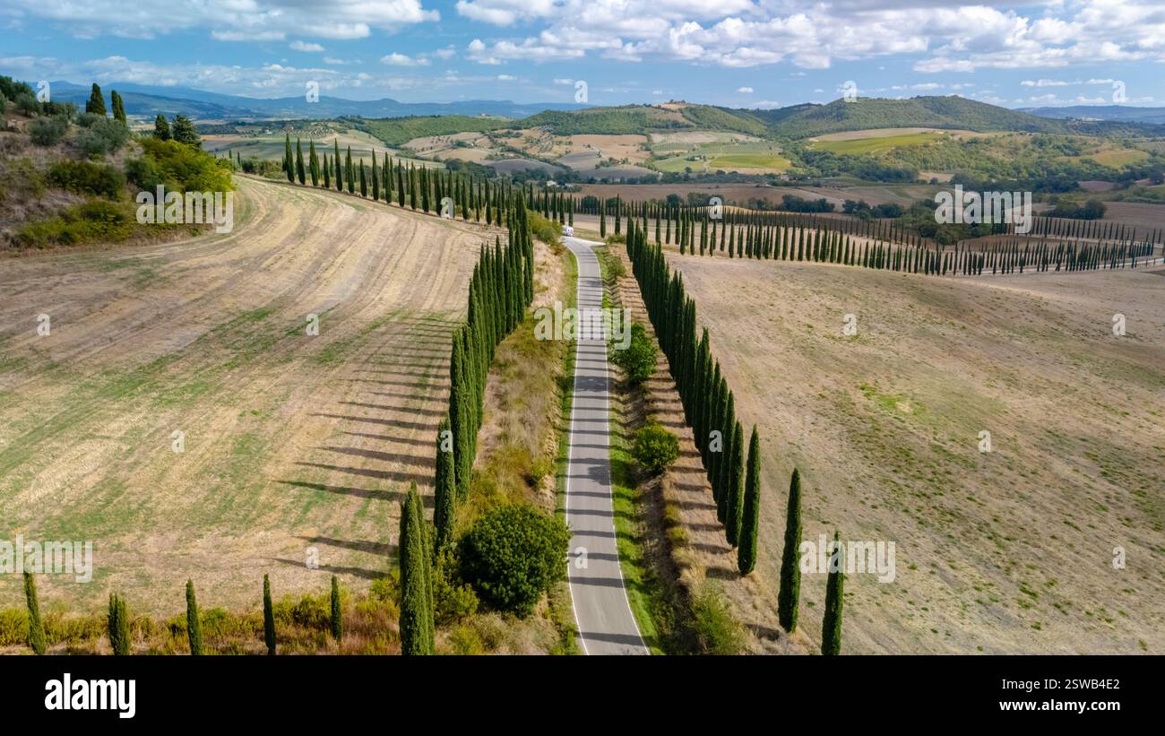 Tuscany cypress tree road hi-res stock photography and images - Alamy