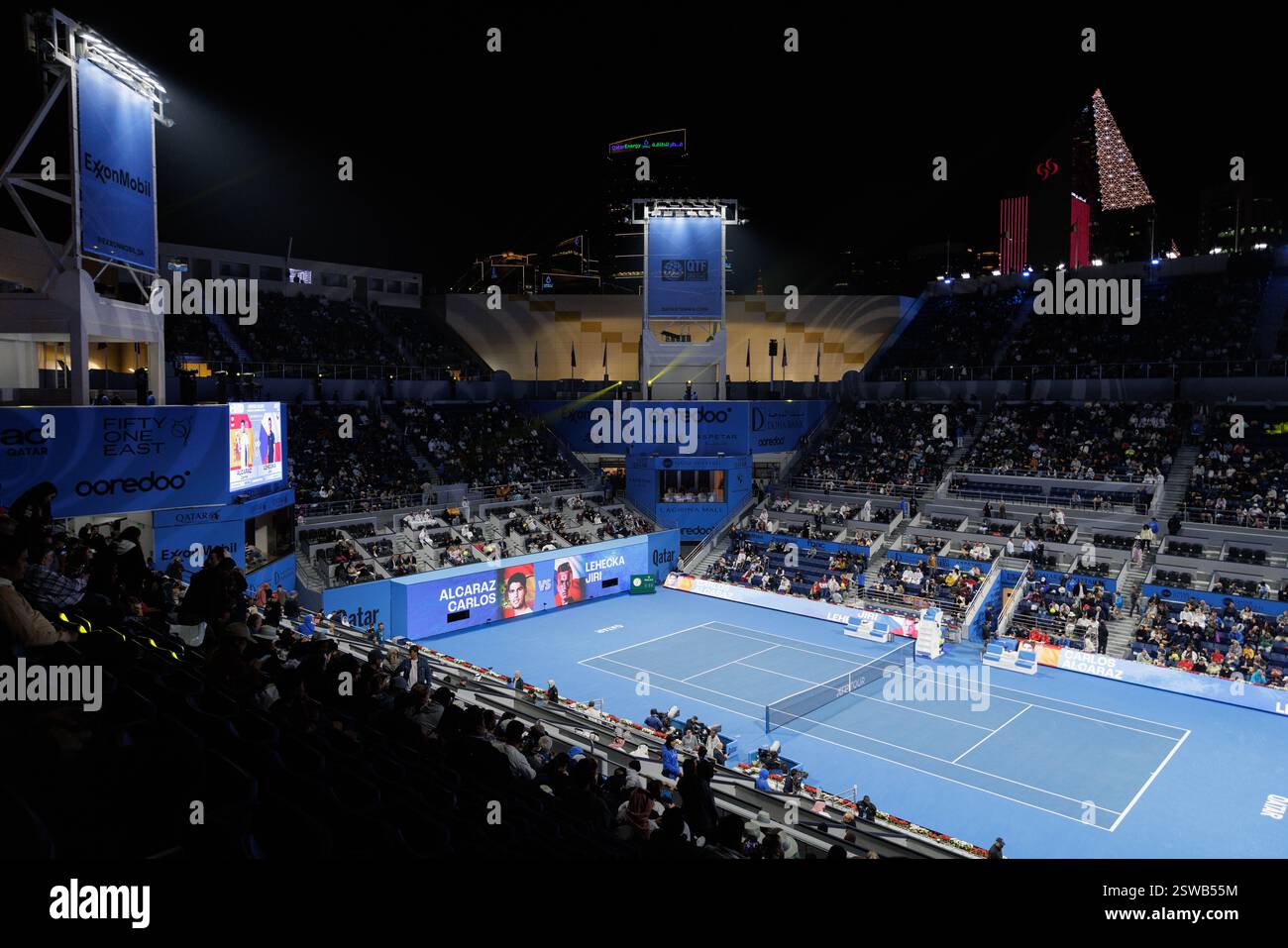 general view of the center court during the 2025 Qatar ExxonMobil Open ...