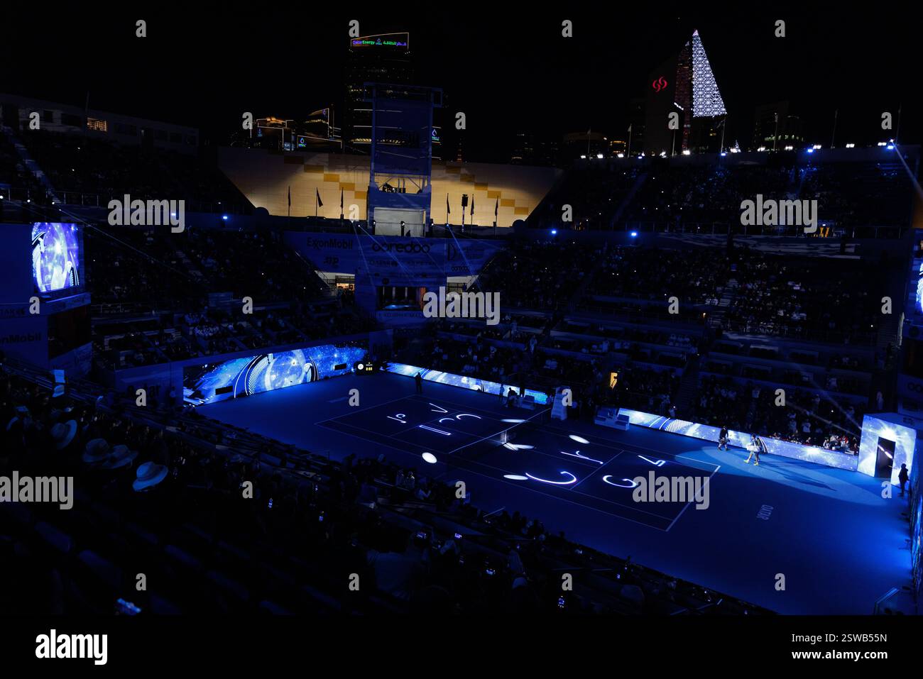 general view of the center court during the 2025 Qatar ExxonMobil Open ...