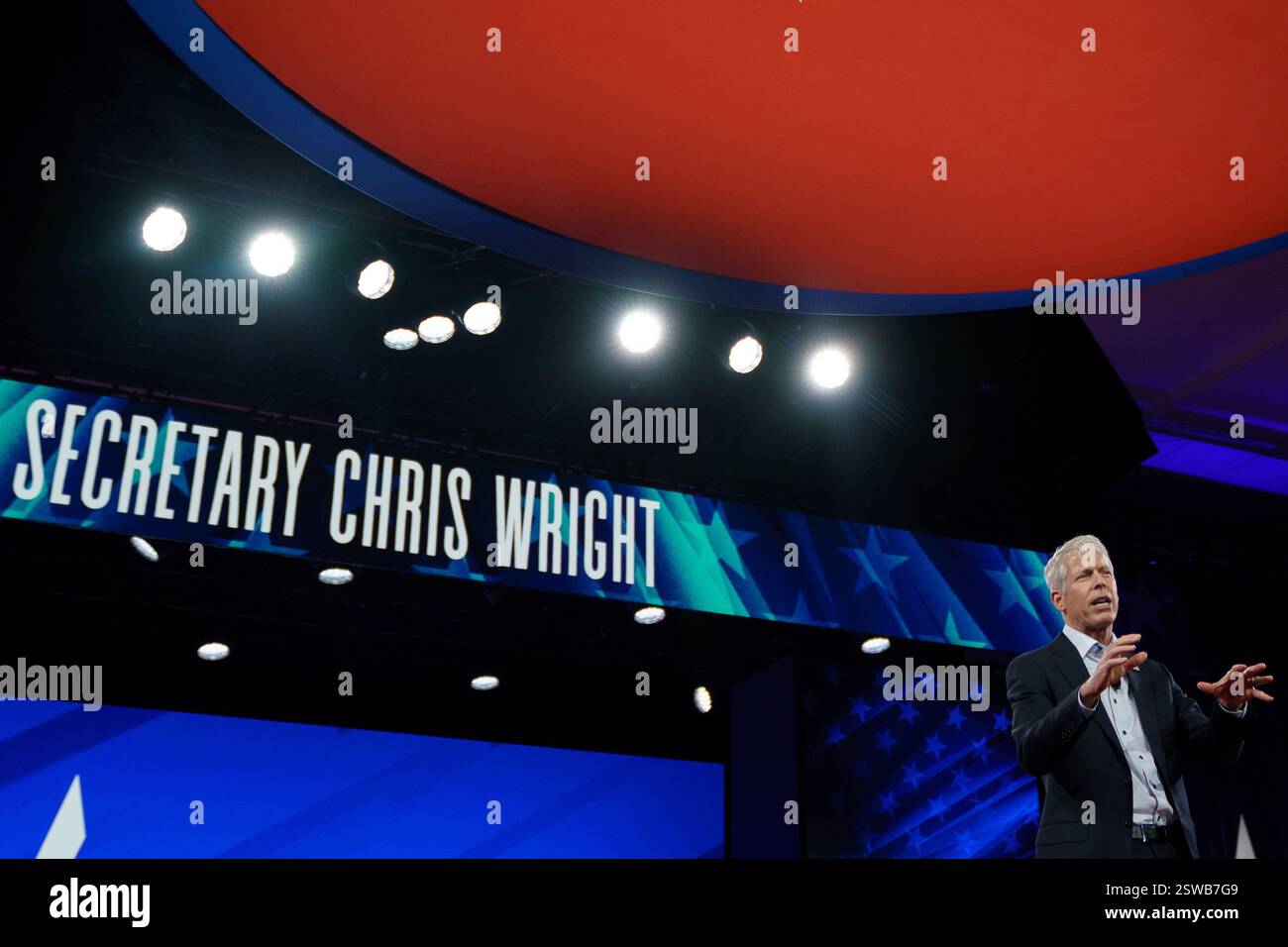 United States Secretary of Energy Chris Wright speaks at the ...