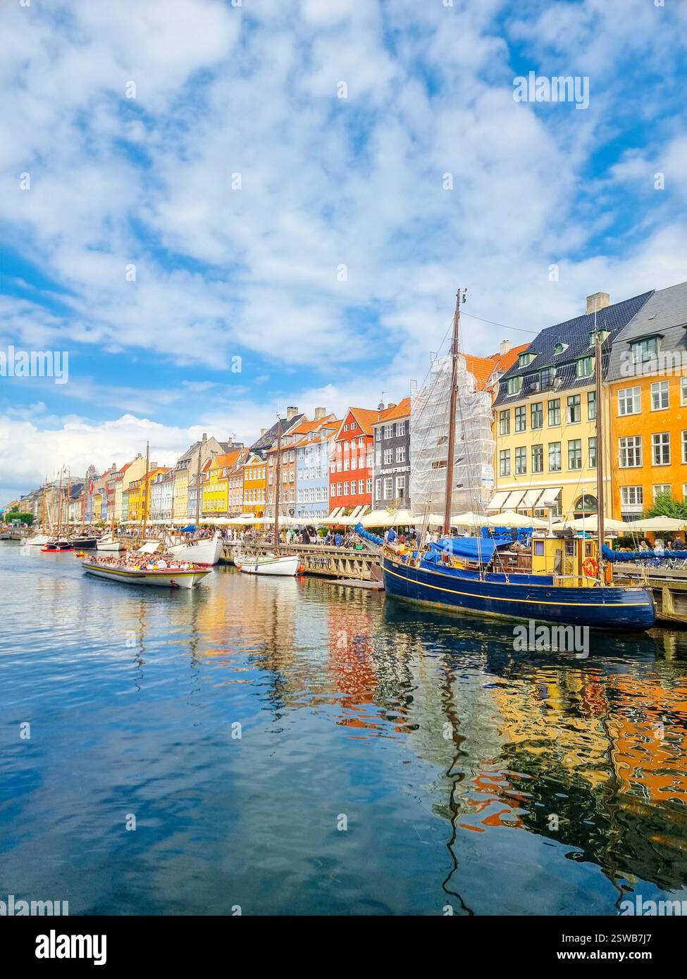 Copenhagen 12 July 2024, Sunny skies reflect off the water as vibrant ...