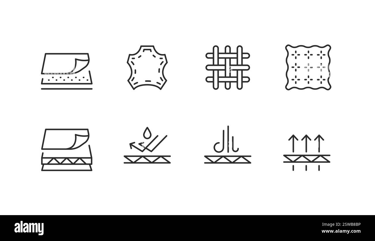 Fabric Materials Icon Set Stock Vector Image & Art - Alamy