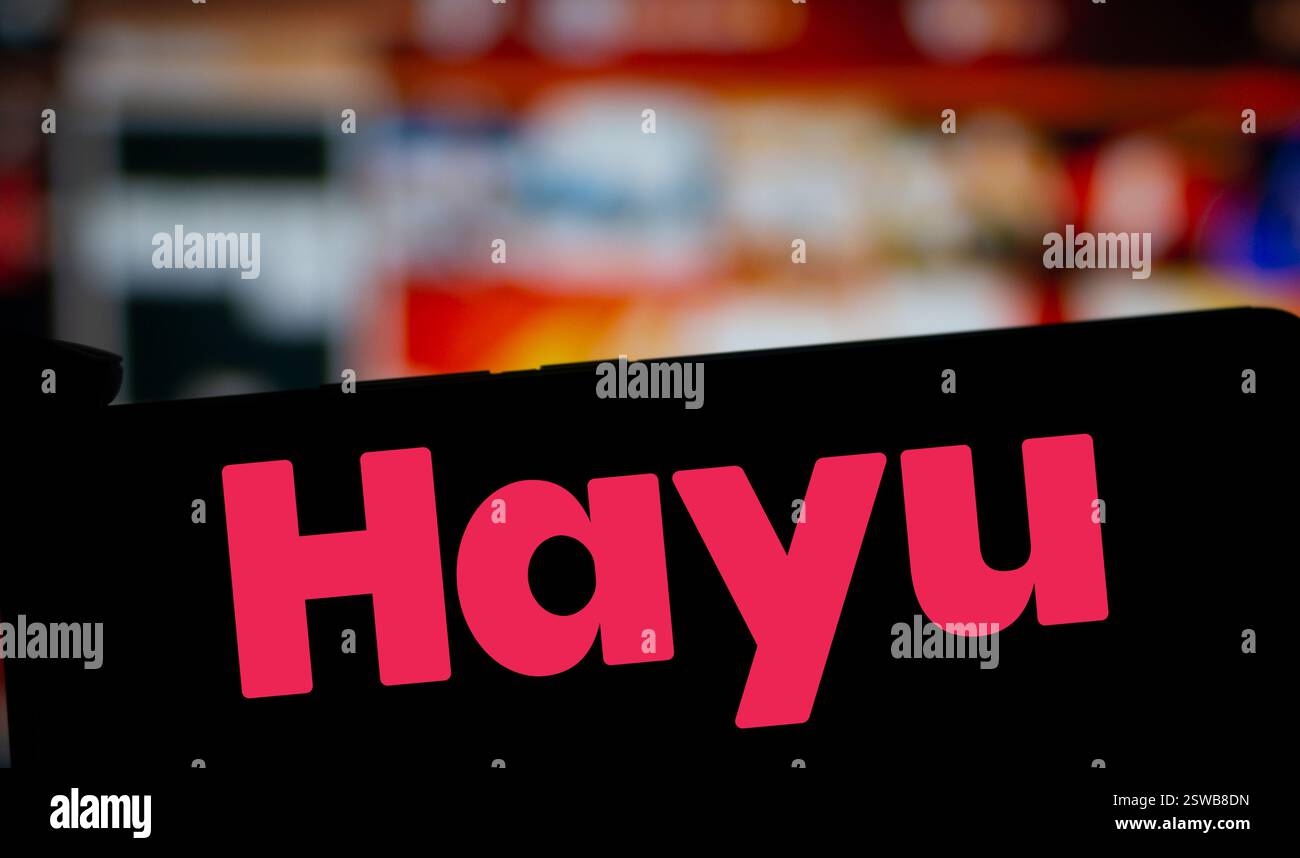 Dhaka, Bangladesh- 24 Nov 2024: Hayu logo is displayed on smartphone. Hayu is a subscription ...