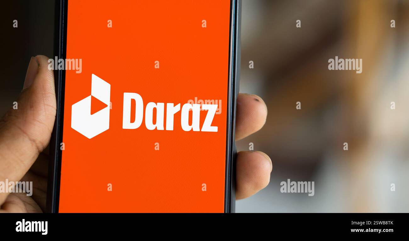 Dhaka, Bangladesh- 15 Nov 2024: Daraz logo is displayed on smartphone ...