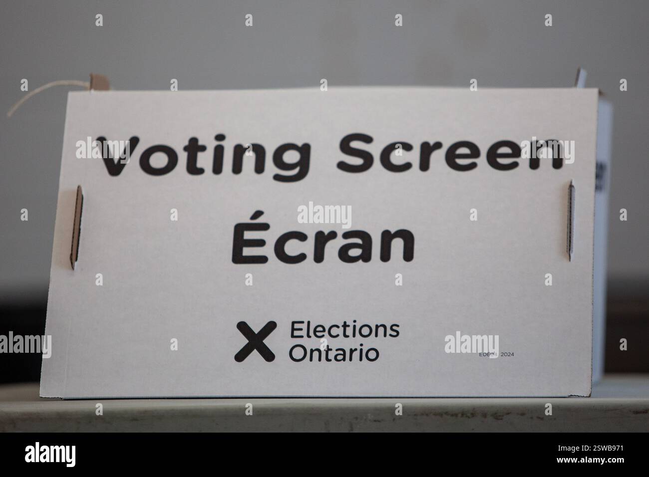 Toronto, Canada. 20th Feb, 2025. Signage from Elections Ontario, the ...
