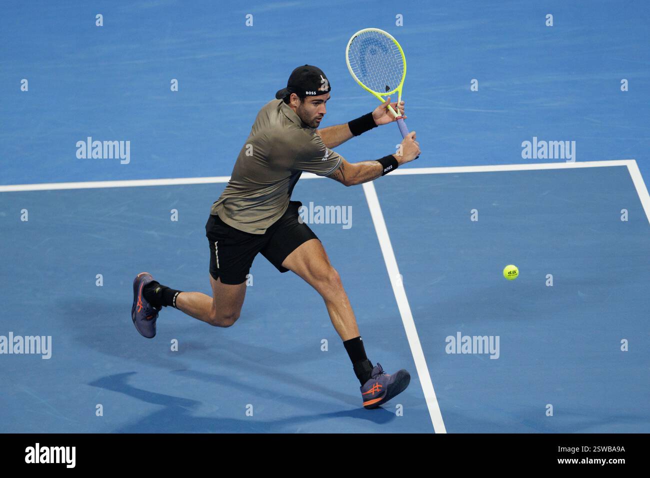 Matteo Berrettini of Italy during the 2025 Qatar ExxonMobil Open, ATP ...