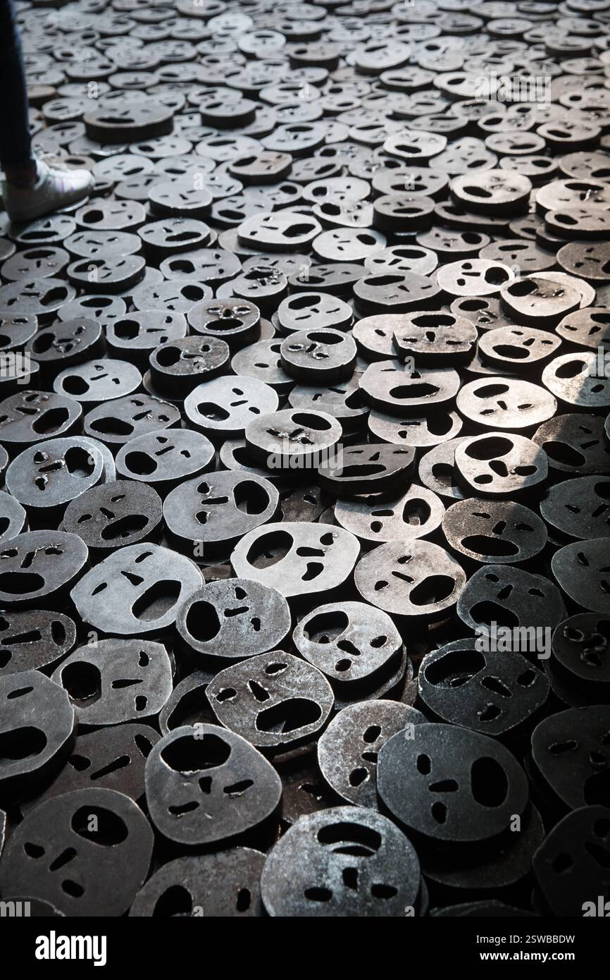 Metal faces, Jewish Museum Berlin Stock Photo - Alamy