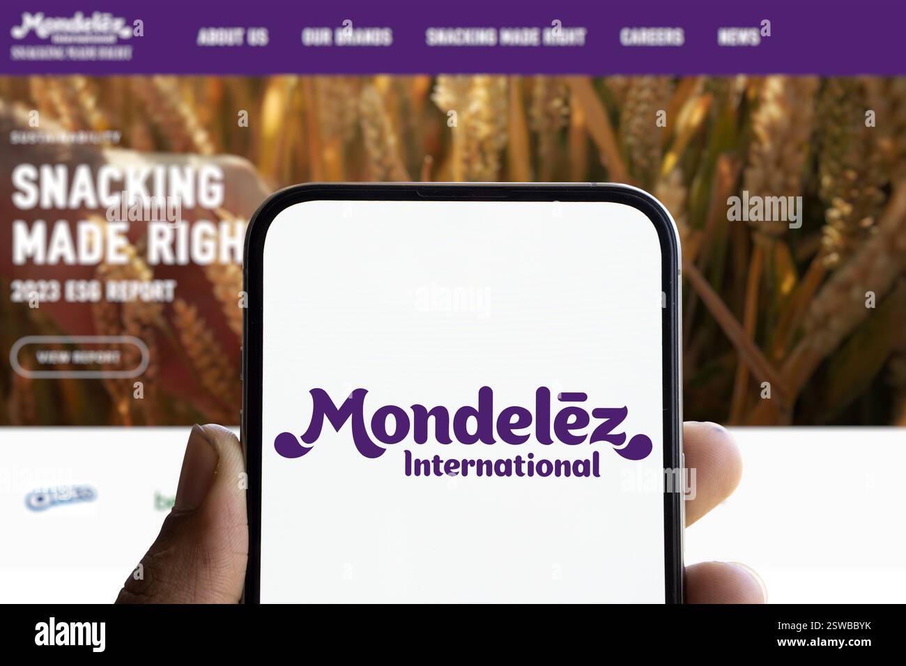 Dhaka, Bangladesh- 24 Nov 2024: Mondelez international logo is ...