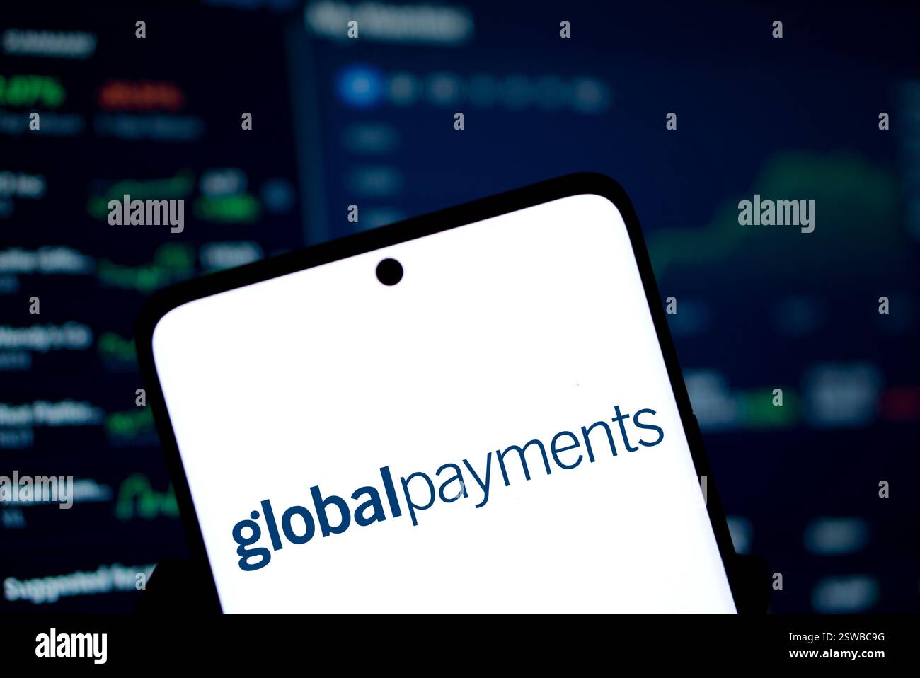 Dhaka, Bangladesh- 25 Nov 2024: Global Payments logo is displayed on ...