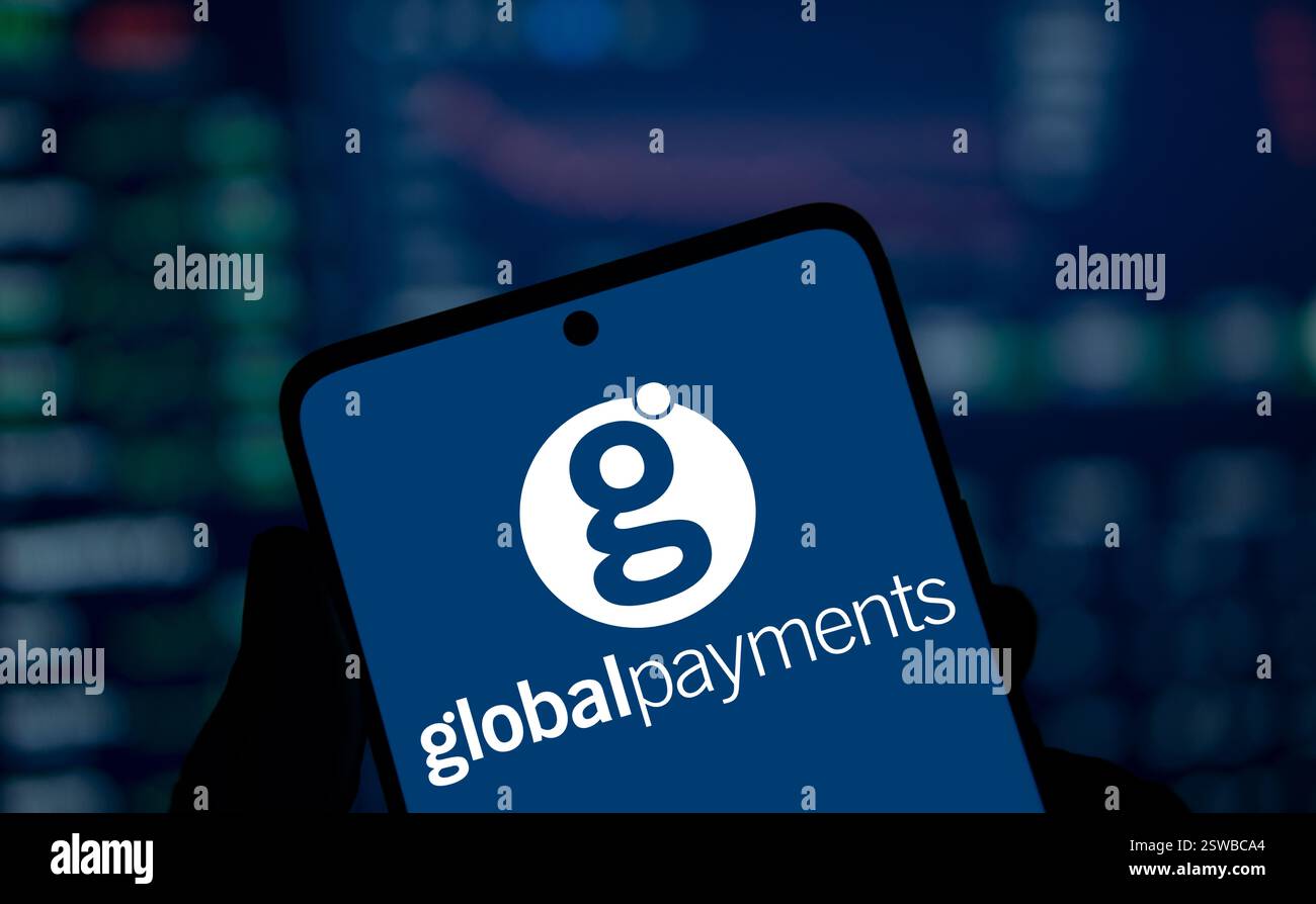 Dhaka, Bangladesh- 25 Nov 2024: Global Payments logo is displayed on ...