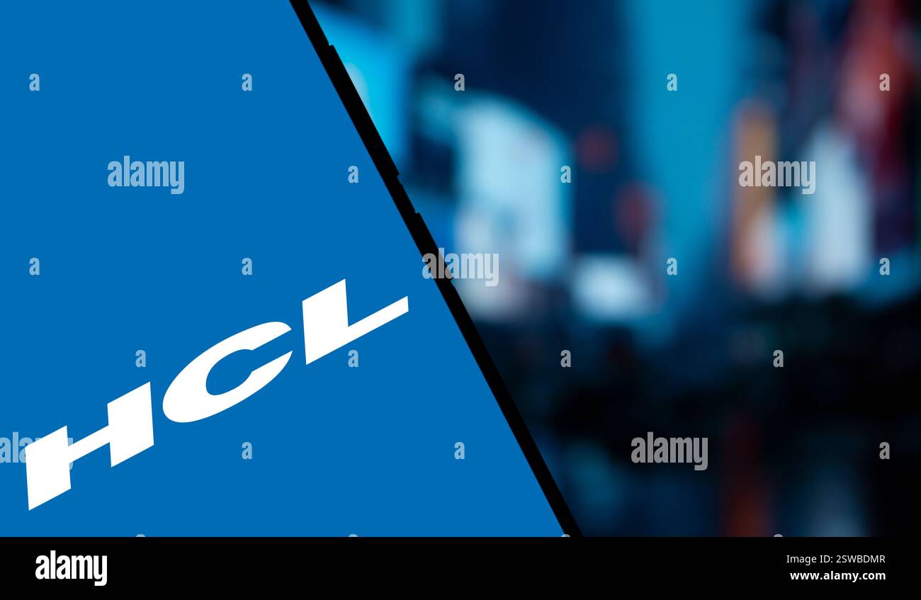 Dhaka, Bangladesh- 23 Nov 2024: HCL logo is displayed on smartphone. HCL Technologies Limited is ...