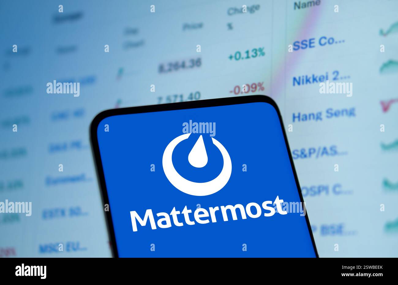 Dhaka, Bangladesh- 26 Nov 2024: Mattermost logo is displayed on smartphone. Mattermost is a self ...