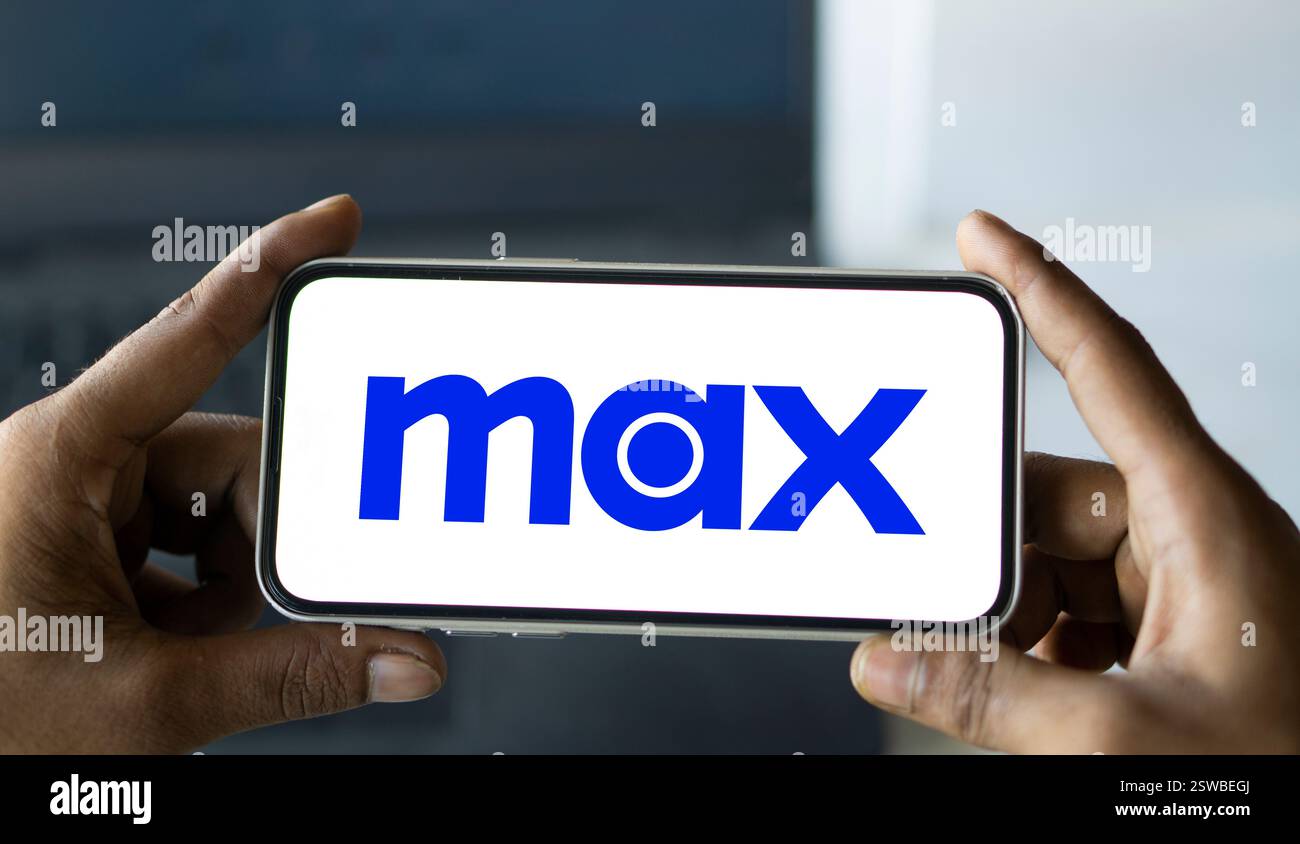 Dhaka, Bangladesh- 26 Nov 2024: Max logo is displayed on smartphone. Max is an American ...