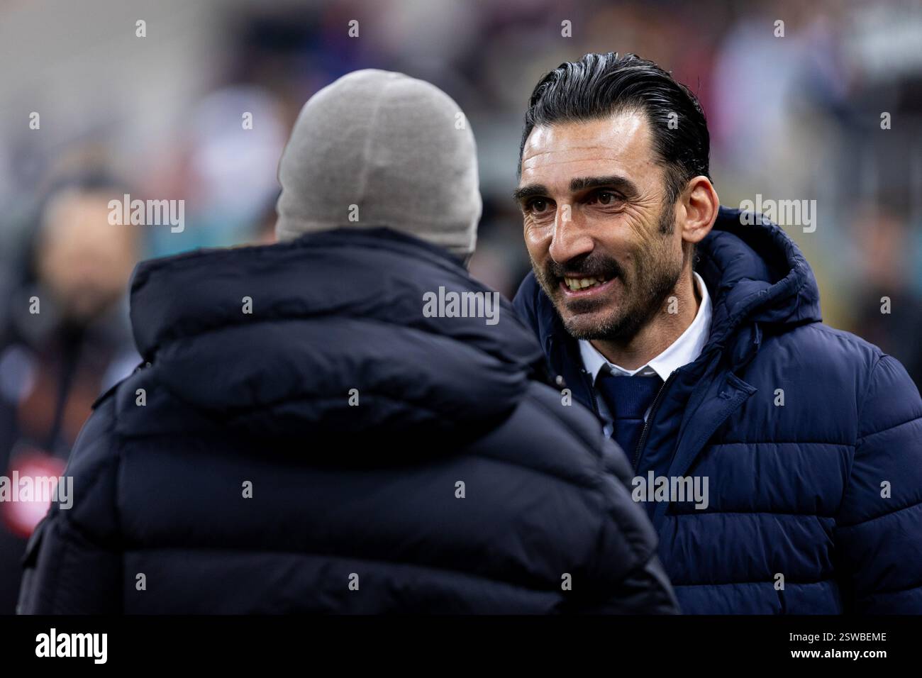 FCSB Manager, Elias Charalambous and PAOK FC Manager, Razvan Lucescu ...