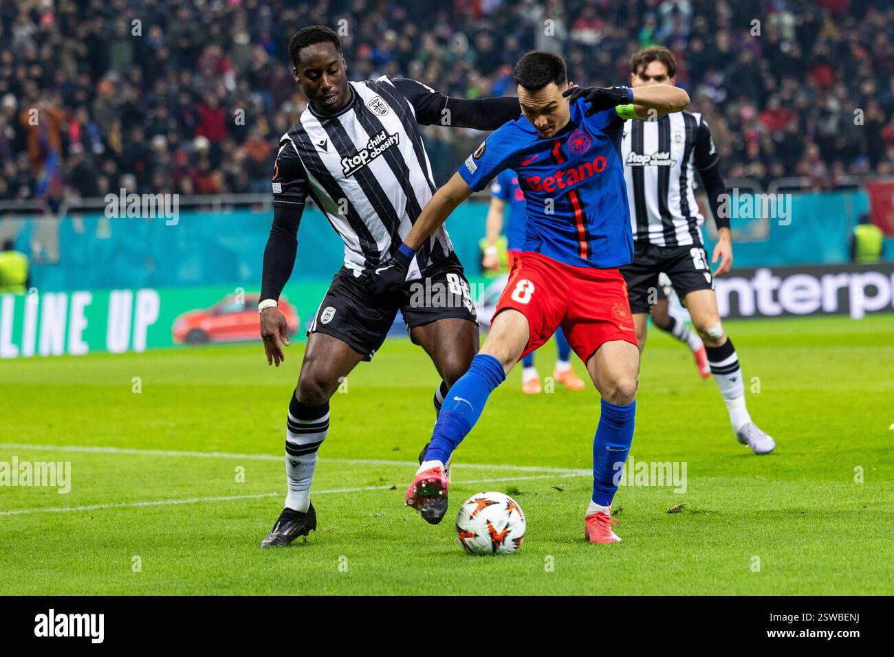 Bucharest, Roumanie. 20th Feb, 2025. Soualiho Meite of PAOK FC and ...