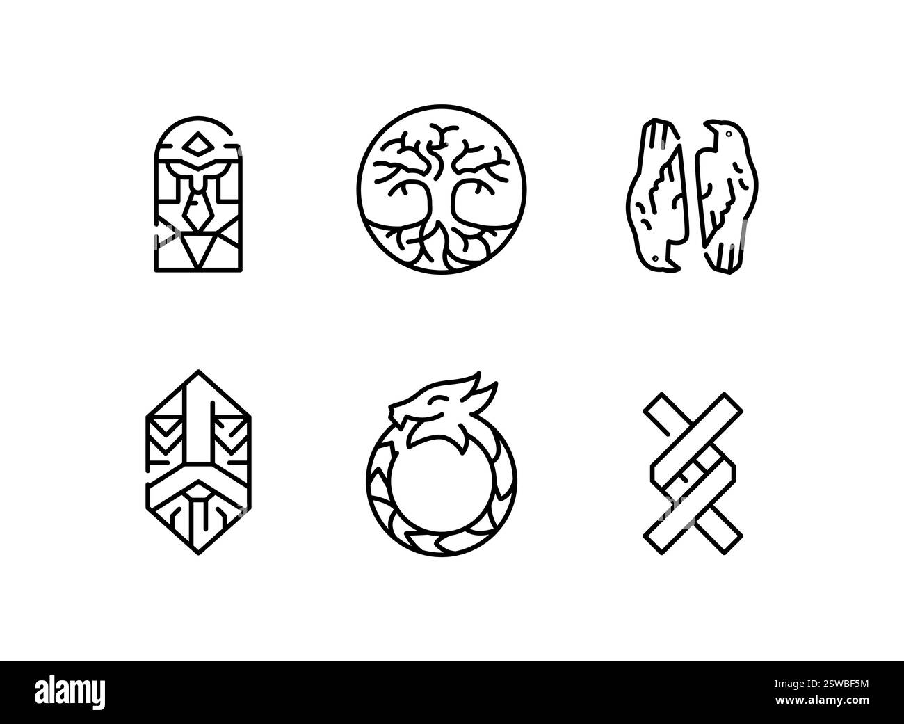 Vikings Icons Set - 20 Minimal Viking Symbols Stock Vector Image & Art ...