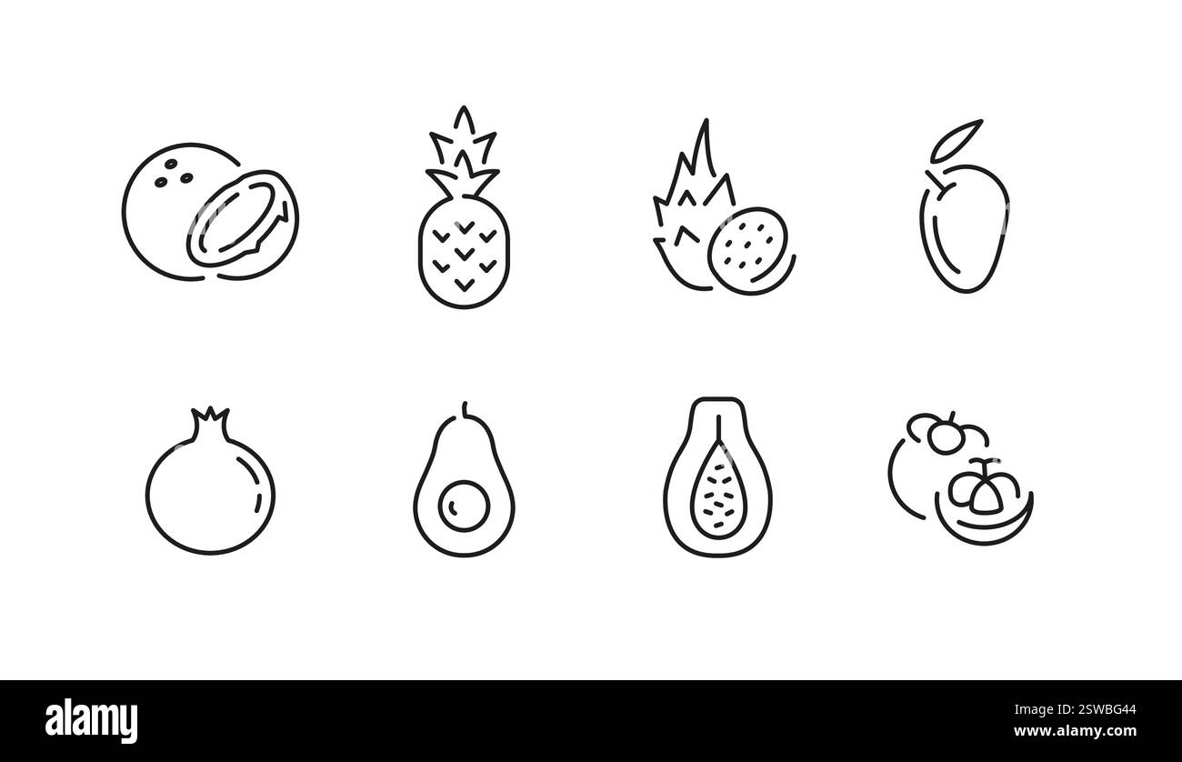 Fruit Icons Set Stock Vector Image & Art - Alamy