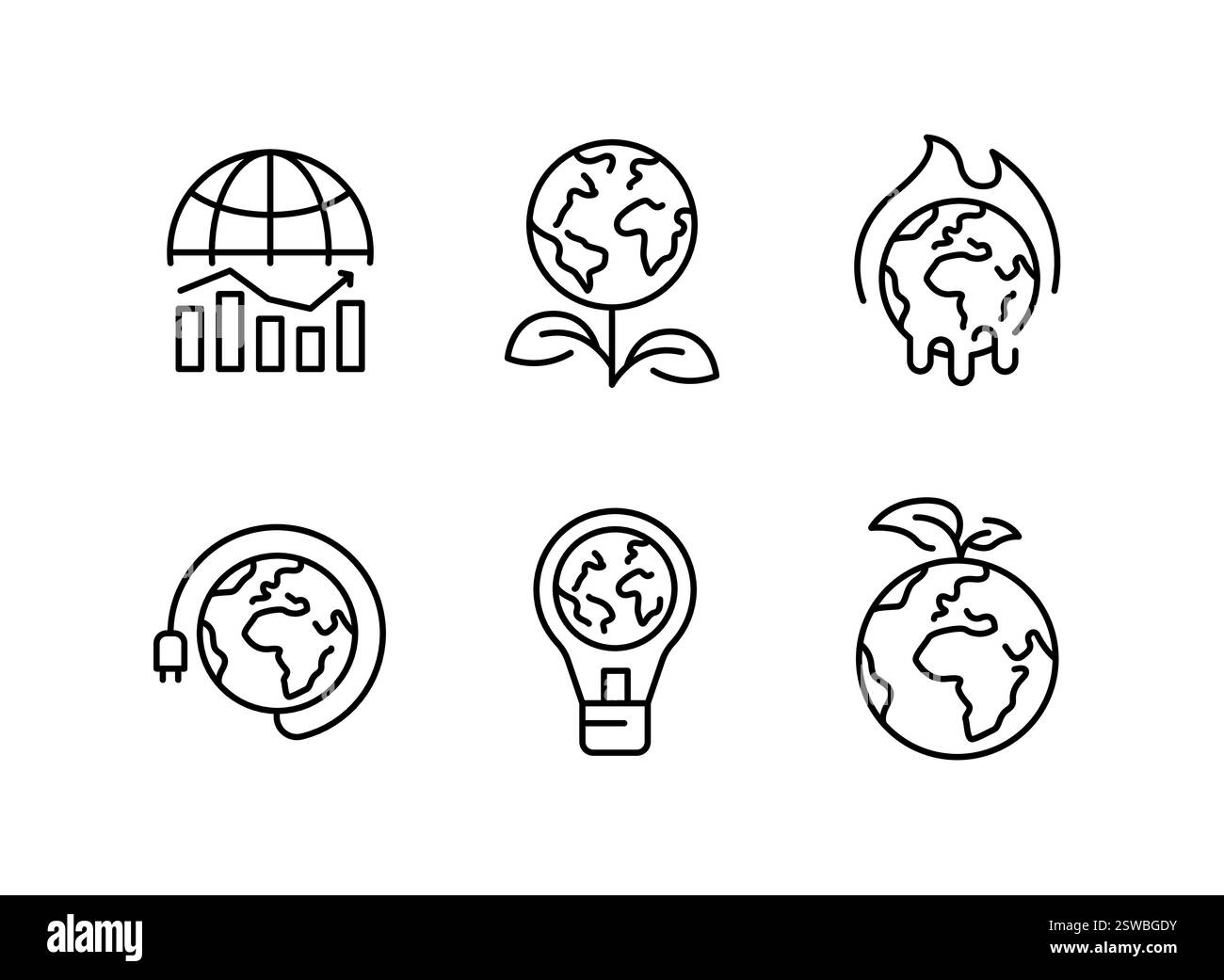 Earth icons set Stock Vector Image & Art - Alamy